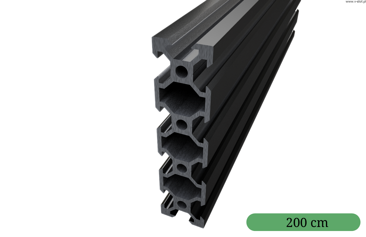 AluminAluminum profile V-SLOT 2080 - Anodized black(2000mm)um profile V ...