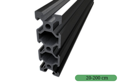 Aluminum profile V-SLOT 2060 - Anodized black ( cut-to-size)